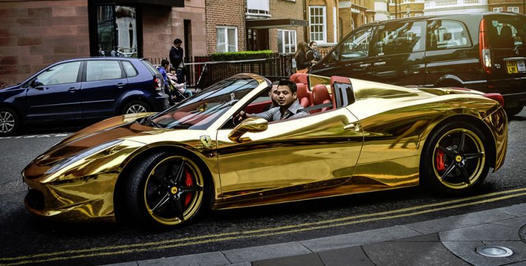 Golden Ferrari 458 Italia Spider Is Fools Gold