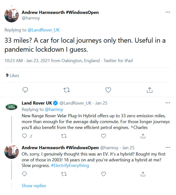 Range Rover Velar PHEV Get's Ass Kicking By Twitter