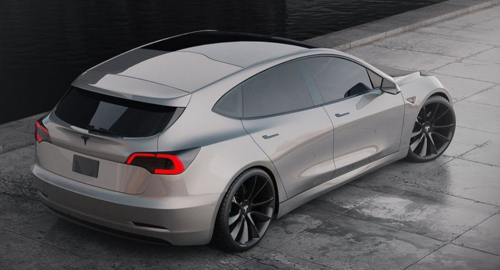 Someone Decided To CGI A Tesla Model 3 Hatch - Concept Rendering